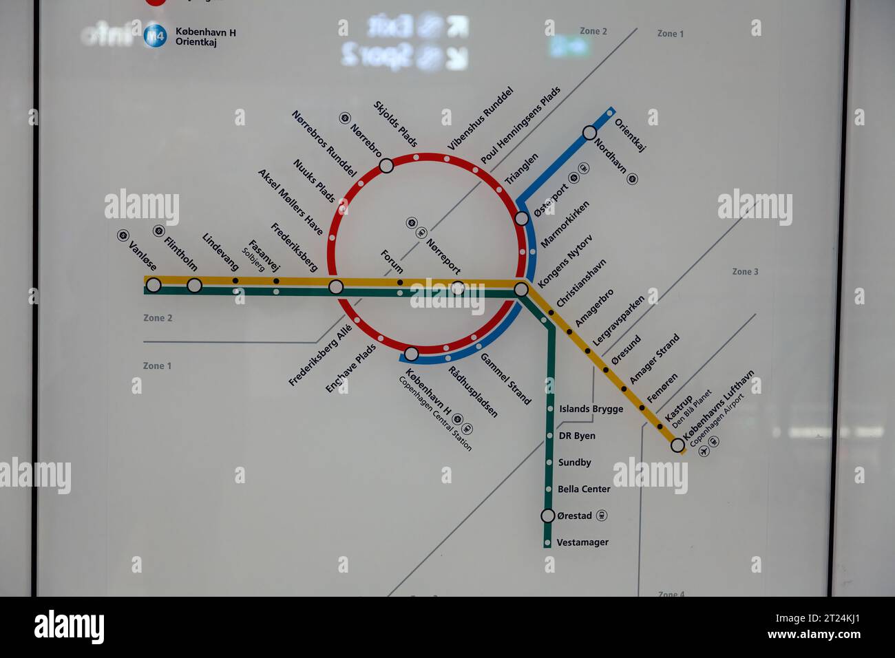 Round metro sign, Copenhagen, Denmark Stock Photo - Alamy