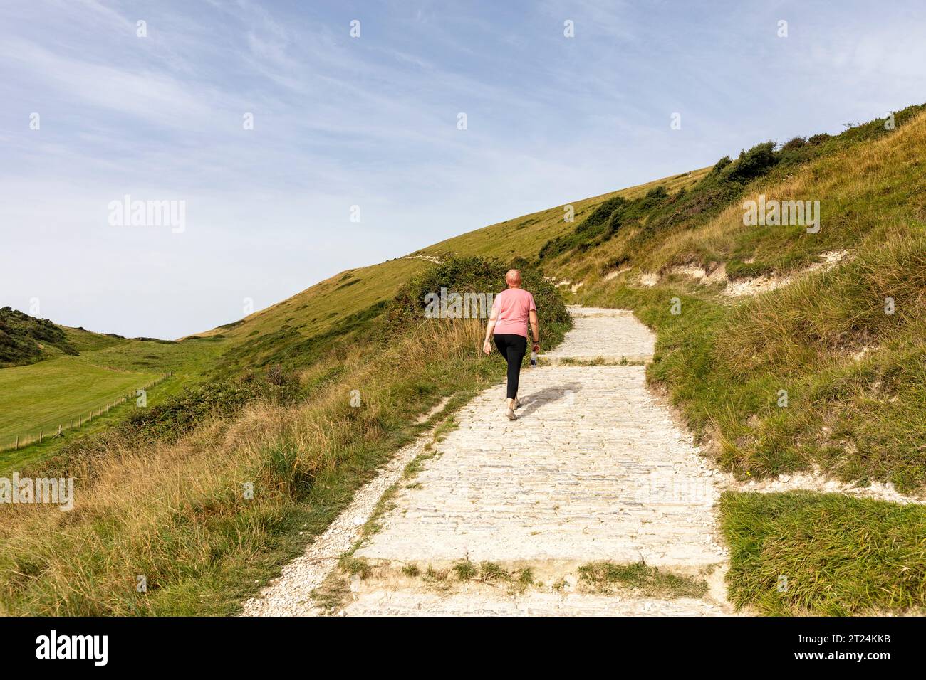 Model released woman lady walking from Lulworth Cove to Durdle Door on ...