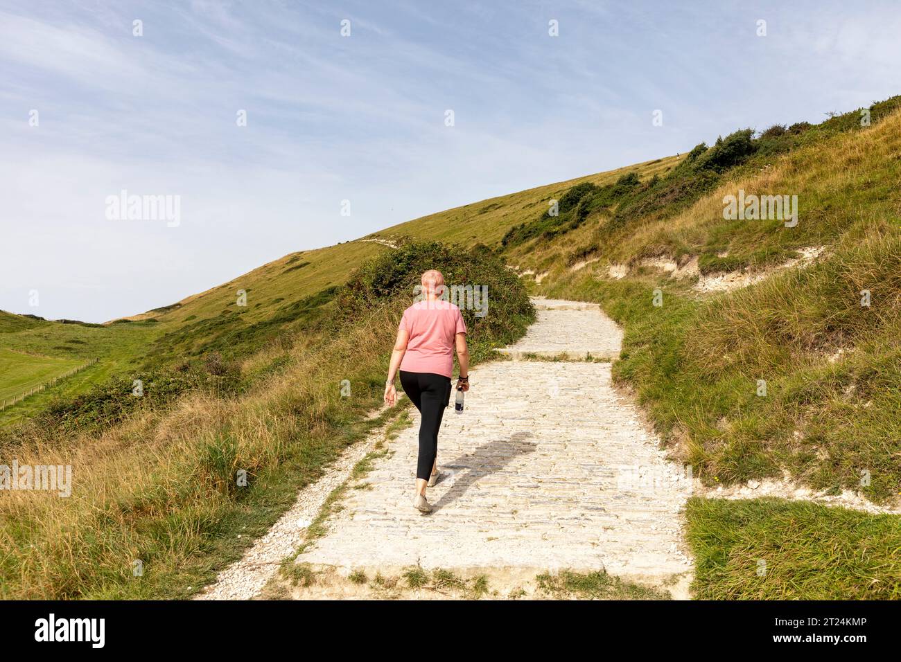 Model released woman lady walking from Lulworth Cove to Durdle Door on ...