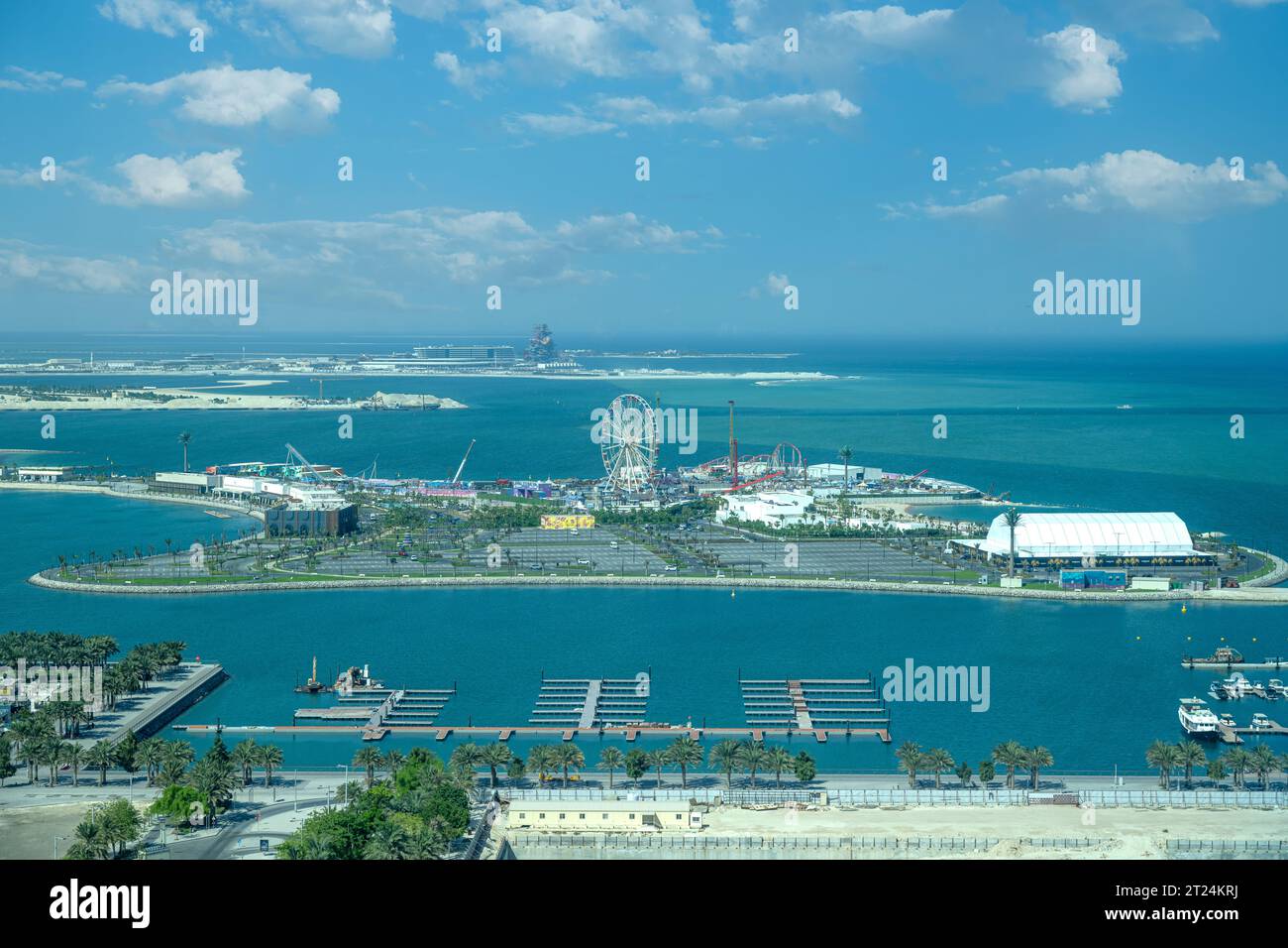 Aerial view of Lusail Winter Wonderland in Al Maha Island Lusail, Qatar ...