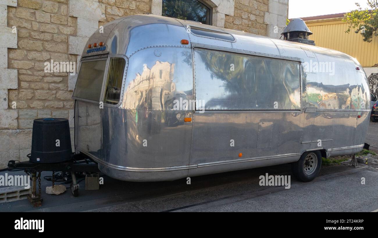 Bordeaux , France - 10 06 2023 : Airstream caravan modified into a food ...