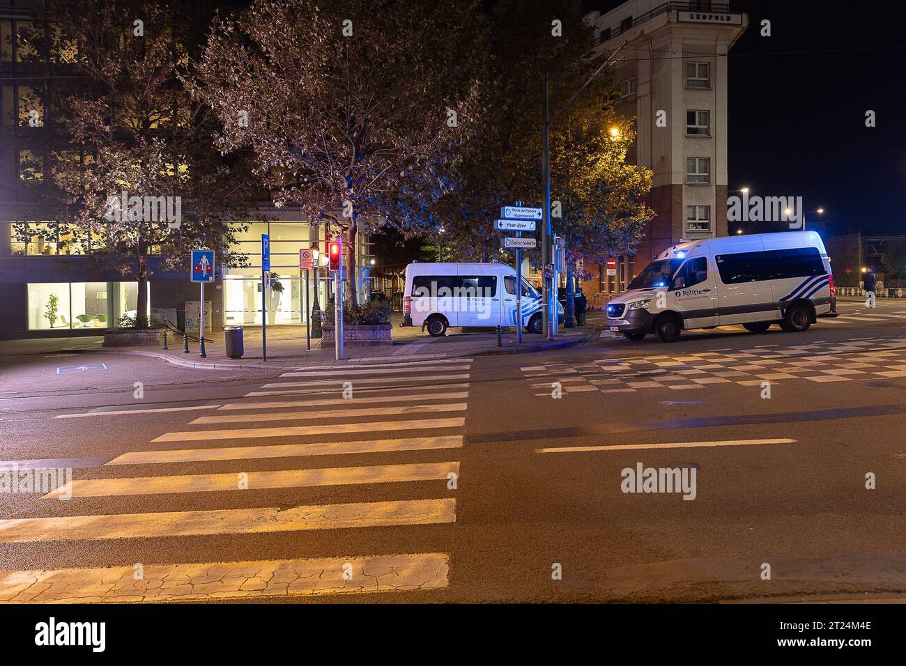 Brussels, Belgium. 17th Oct, 2023. Illustration picture shows police ...