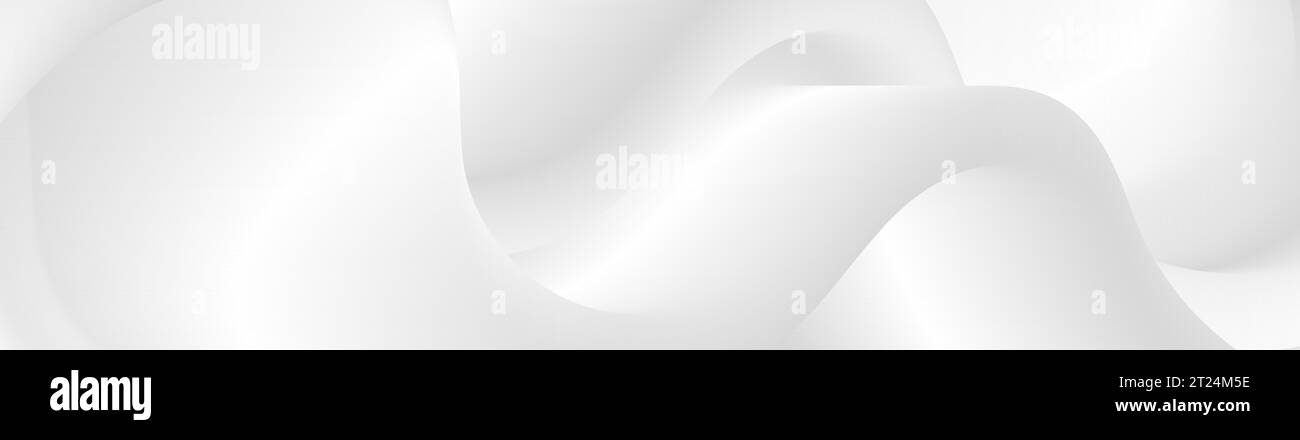 Abstract grey liquid flowing elegant waves banner design. Smooth white ...