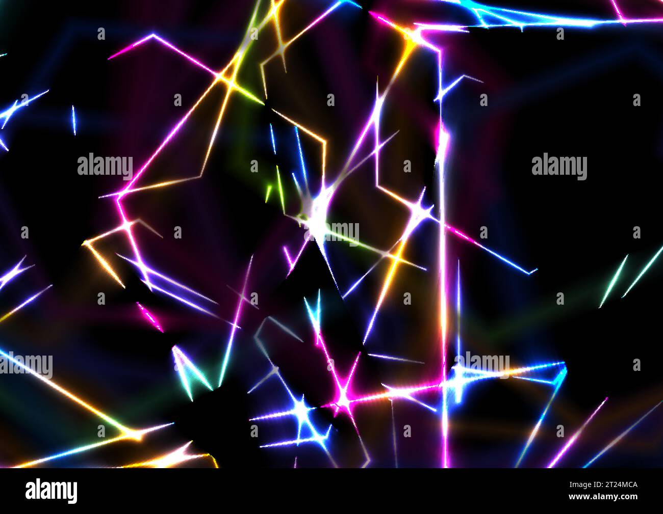 Colorful glowing neon laser lines abstract background. Concept crystal ...