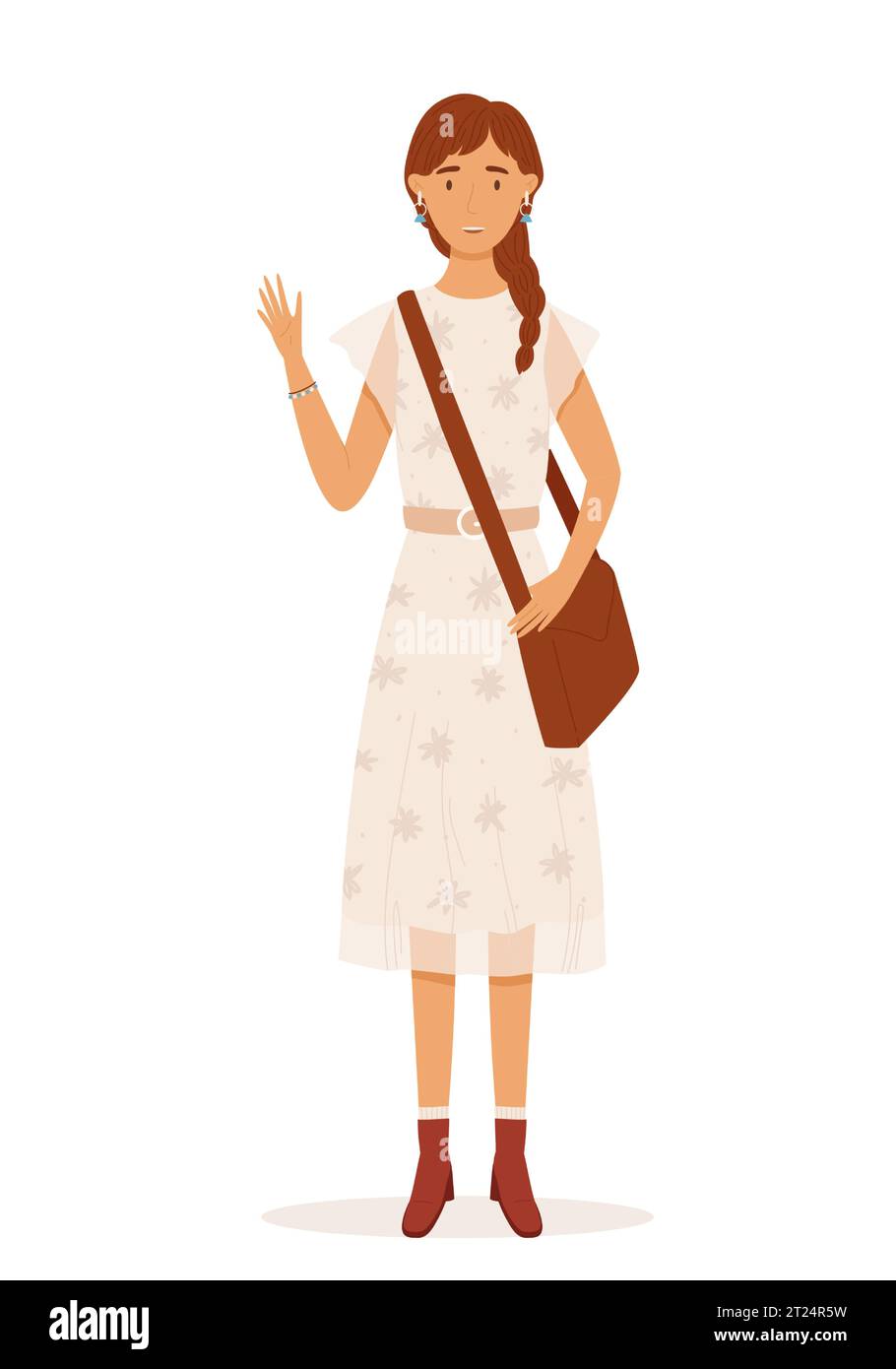 Young girl in boho style dress. Bohemian style. Student concept ...