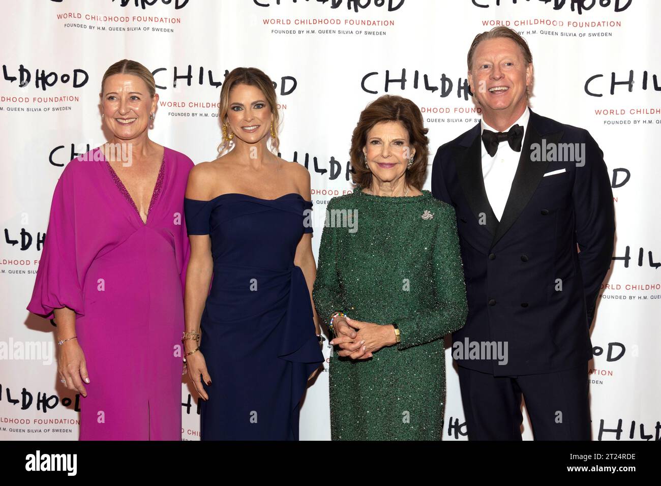Sweden's Princess Madeleine and Queen Silvia with Hans Westberg, CEO ...
