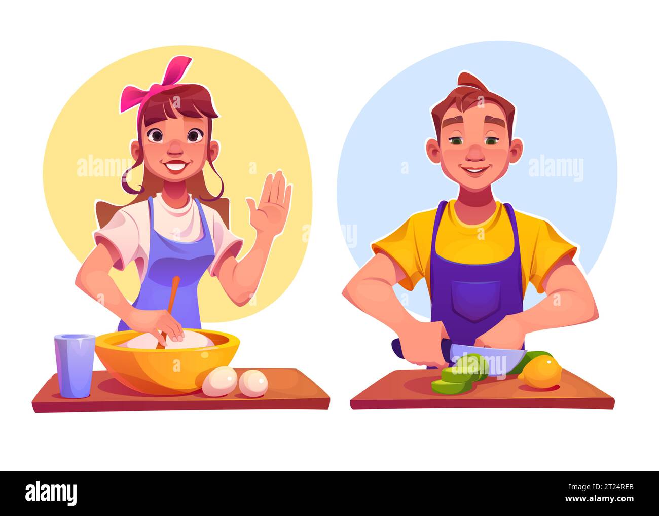 Kitchen class with man character cook food workshop cartoon ...