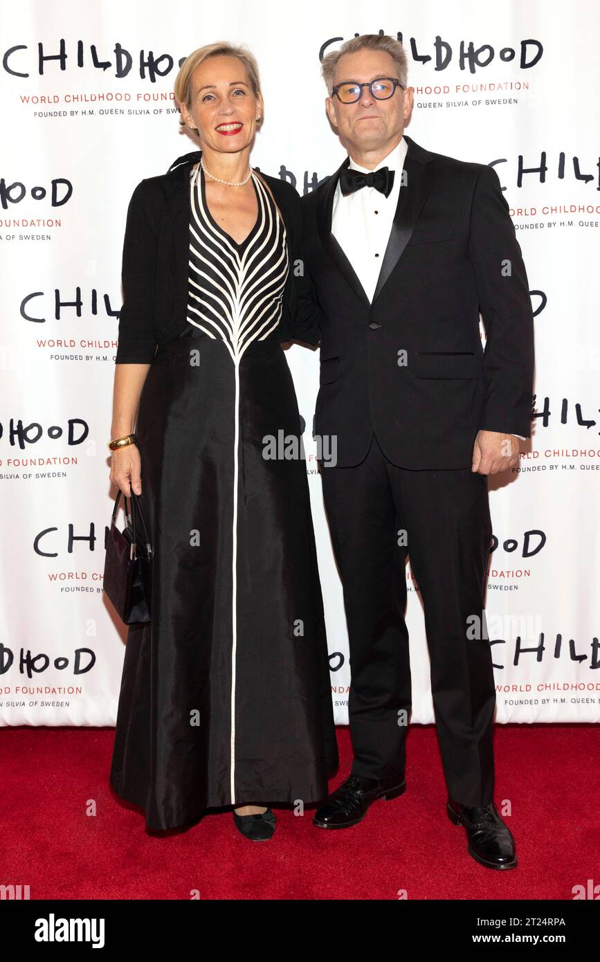 Camilla Melander, Consul General of Sweden in New York, and husband ...