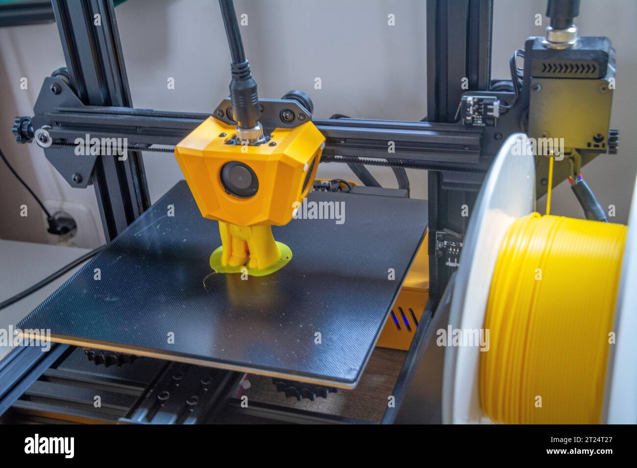 Printed on a 3D printer with yellow filament Stock Photo - Alamy