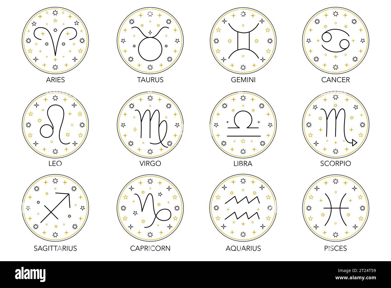 Collection of zodiac signs Stock Vector Image & Art - Alamy