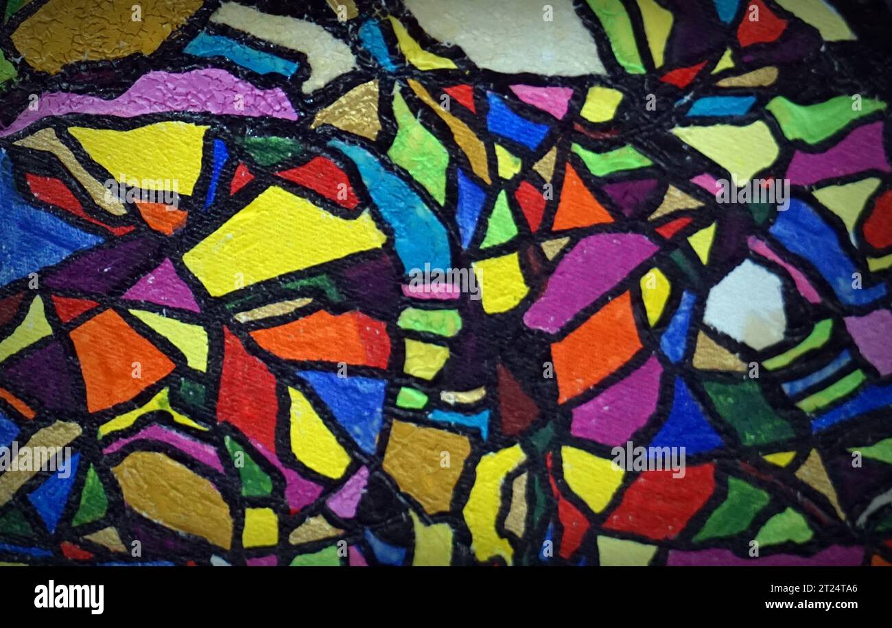 Original art oil painting Abstract expressionism geometric shape Stock ...