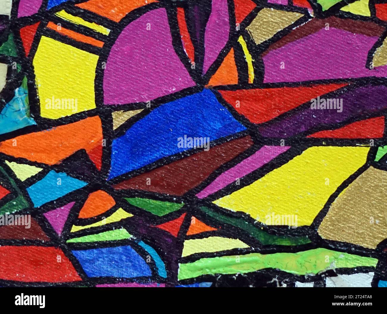 Original art oil painting Abstract expressionism geometric shape Stock ...