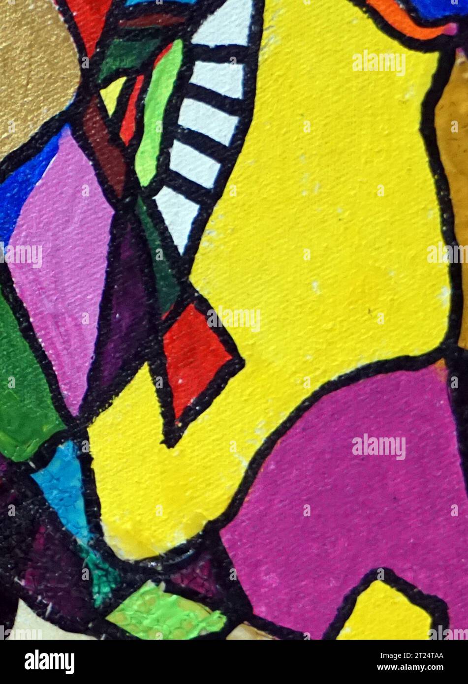 Original art oil painting Abstract expressionism geometric shape Stock ...