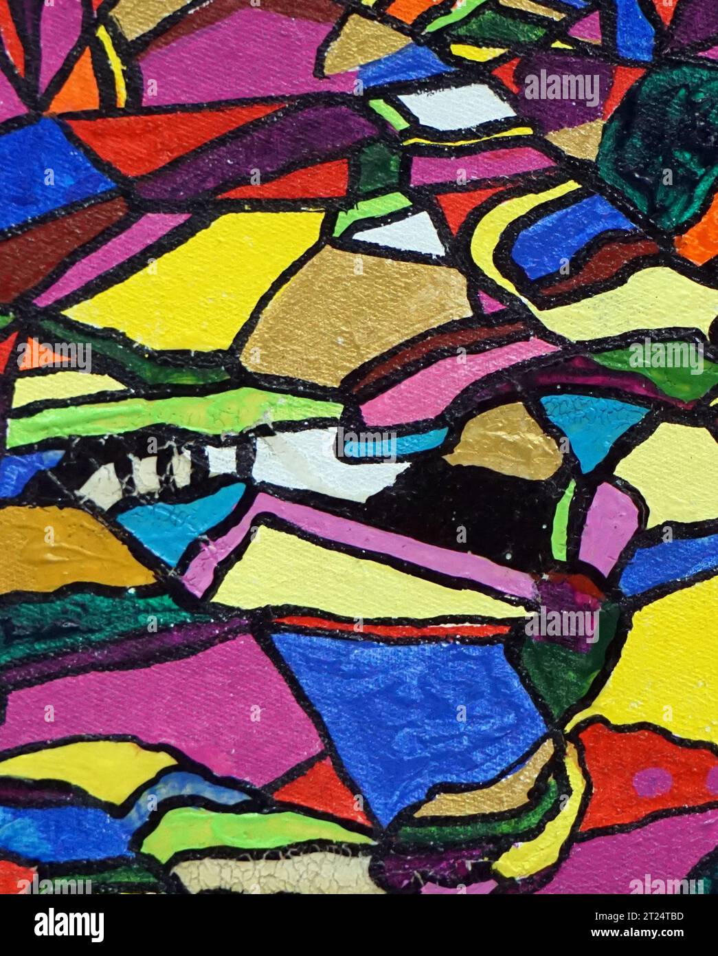 Original art oil painting Abstract expressionism geometric shape Stock ...