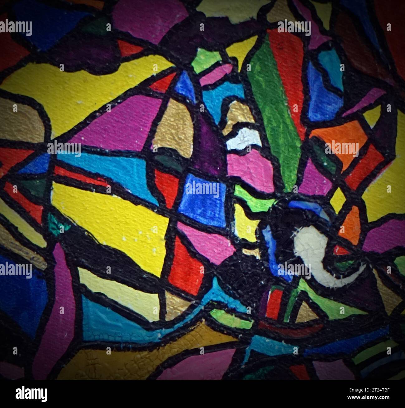 Original art oil painting Abstract expressionism geometric shape Stock ...