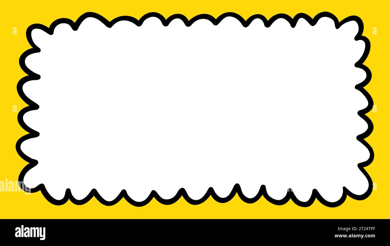 Groovy scalloped frame in hippie style. Psychedelic retro border. Funky ...