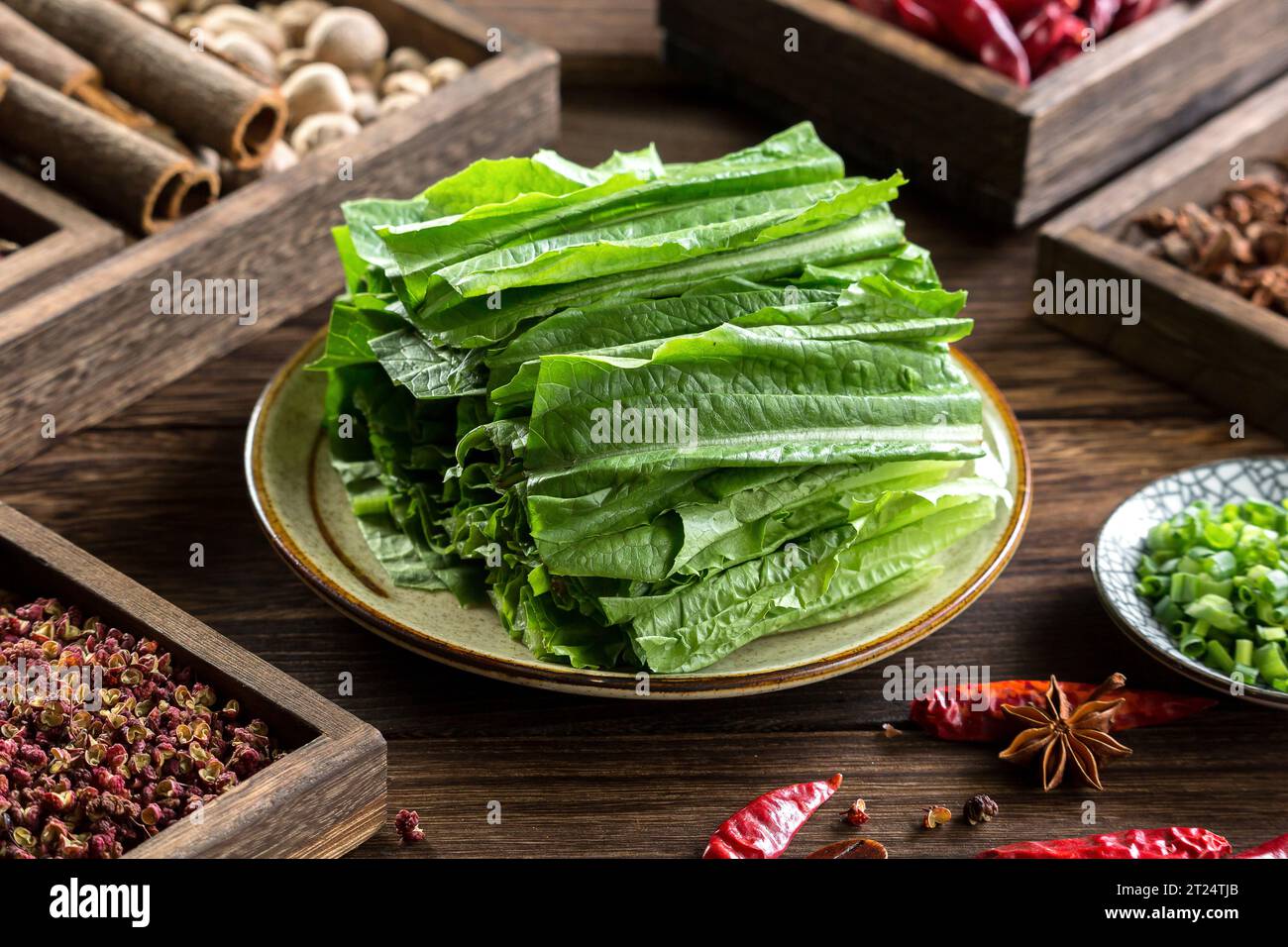Lettuce A-Choy for hot pot,yakiniku, sukiyaki and shabu used Stock ...