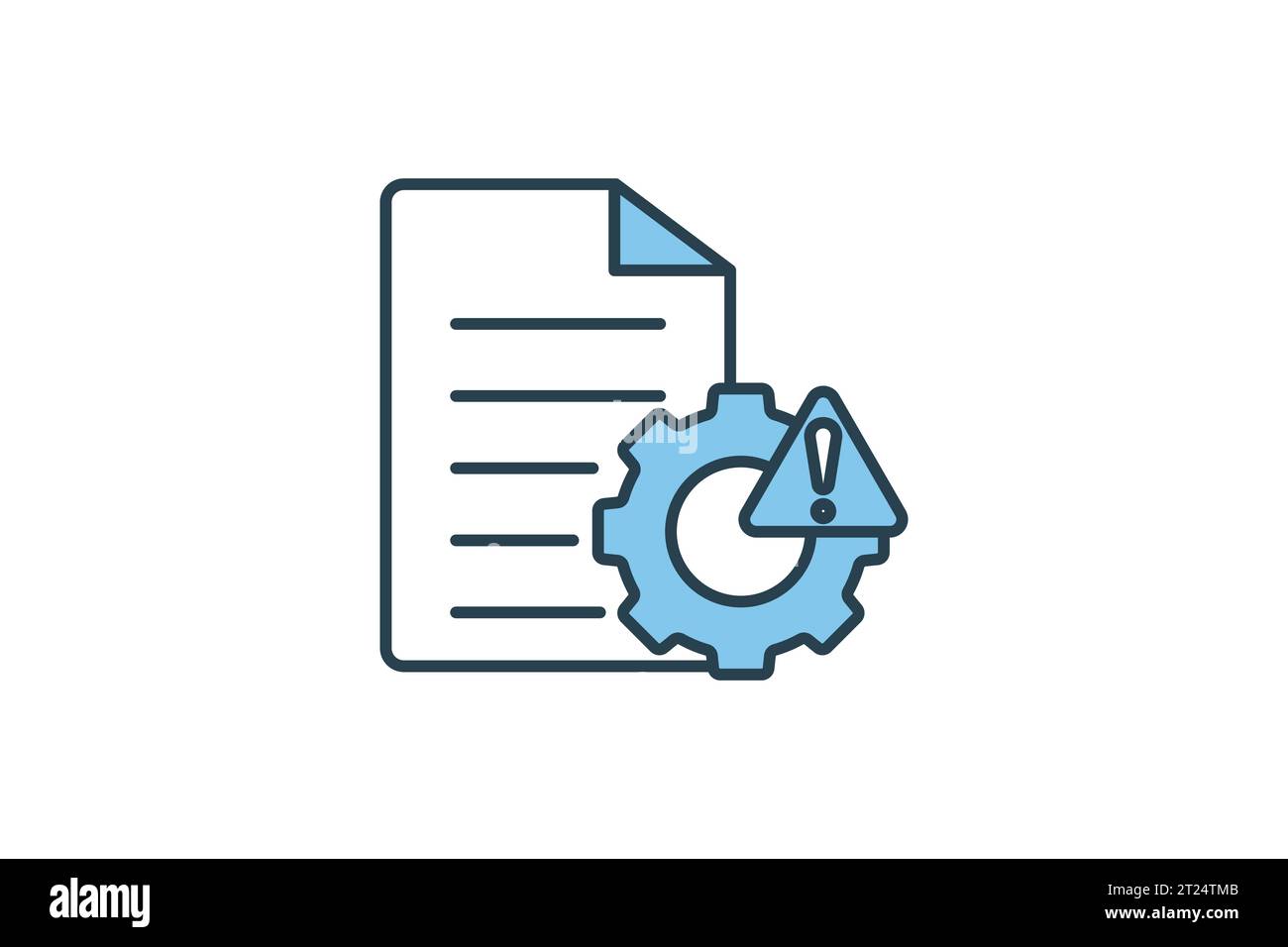 Error Report Icon Document With Gear And Exclamation Mark Icon Related To Warning