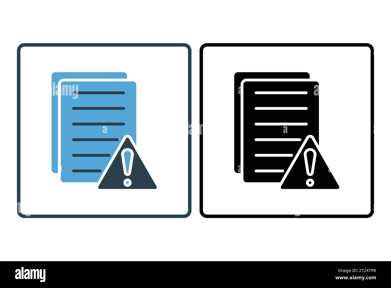 Document warning icon. document with exclamation mark. icon related to Warning, notification ...