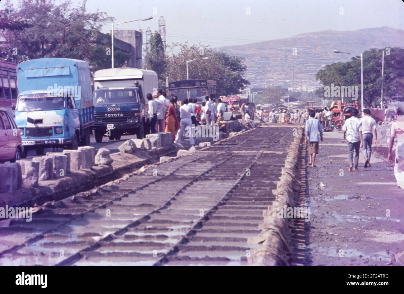 Infrastructure Work, Road Construction, Mumbai, India Stock Photo - Alamy