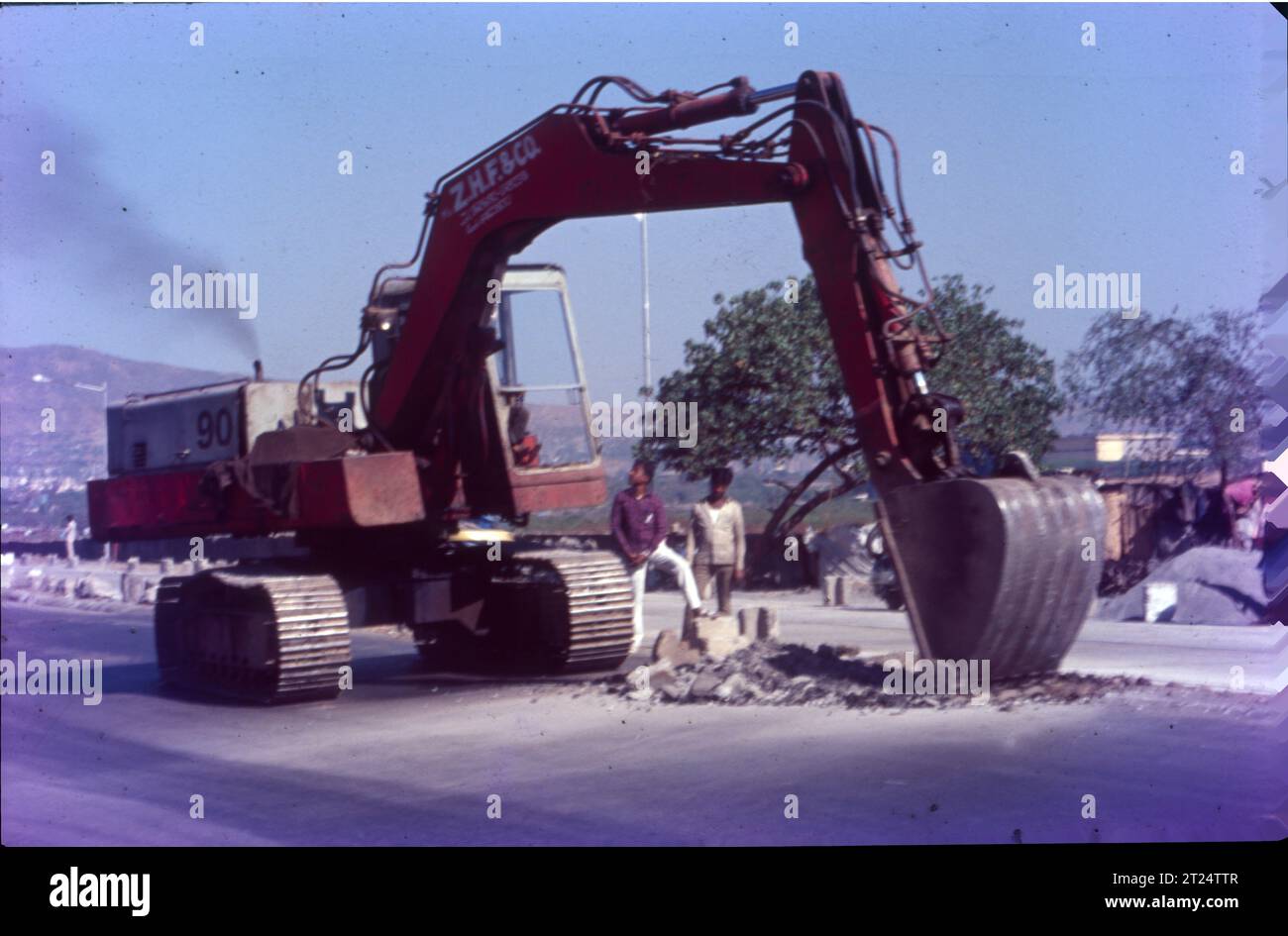 Road Excavator in Action, Road Building, Infra Project, Bombay, India ...