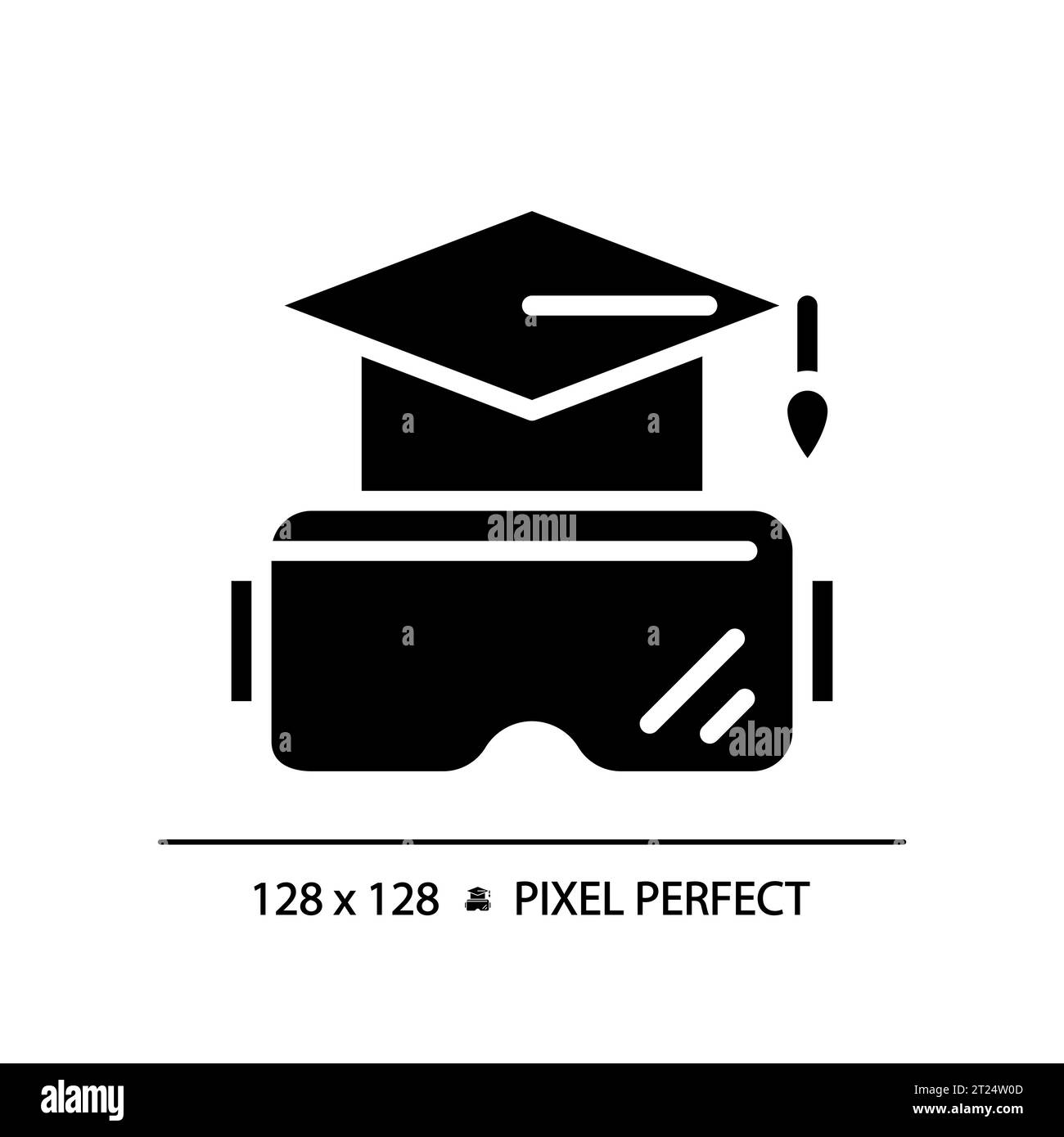 2D silhouette glyph style VR goggles and education icon Stock Vector Image & Art - Alamy