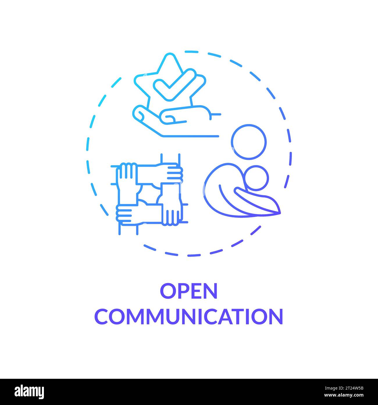 2D thin line gradient icon open communication concept Stock Vector ...