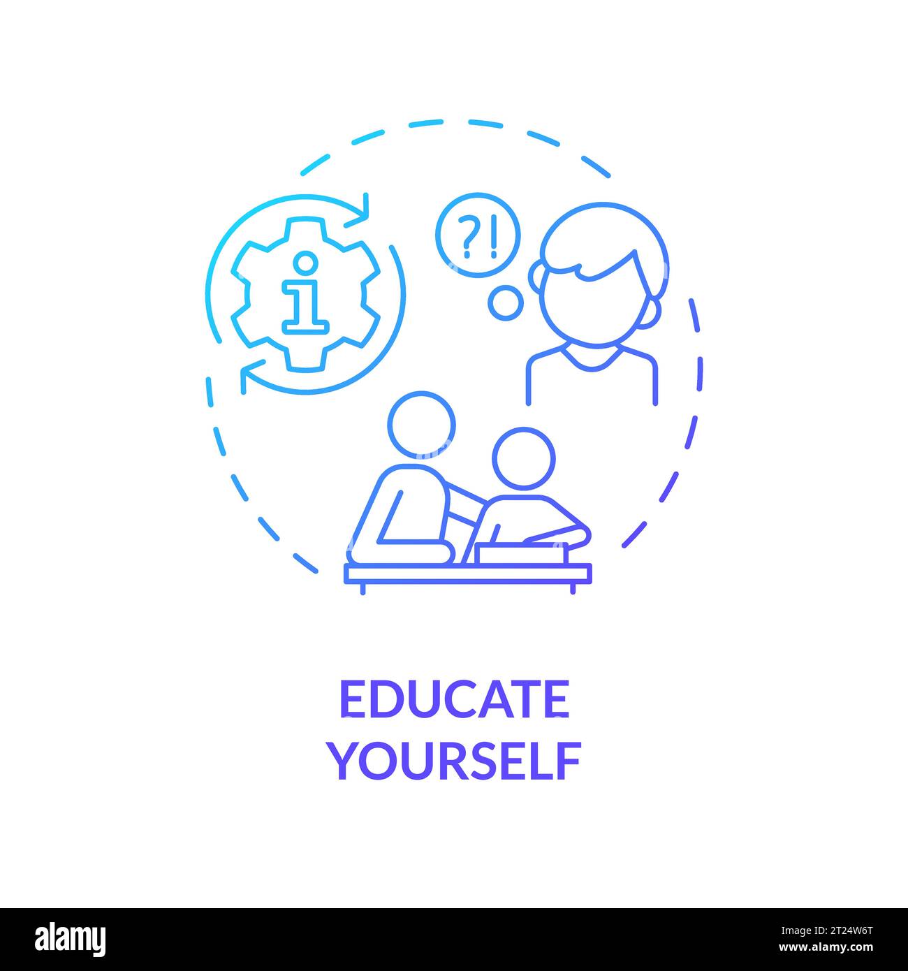 2D thin line gradient icon educate yourself concept Stock Vector Image & Art - Alamy