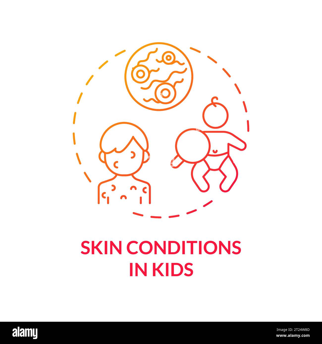 2D thin line gradient icon skin conditions in kids concept Stock Vector Image & Art - Alamy