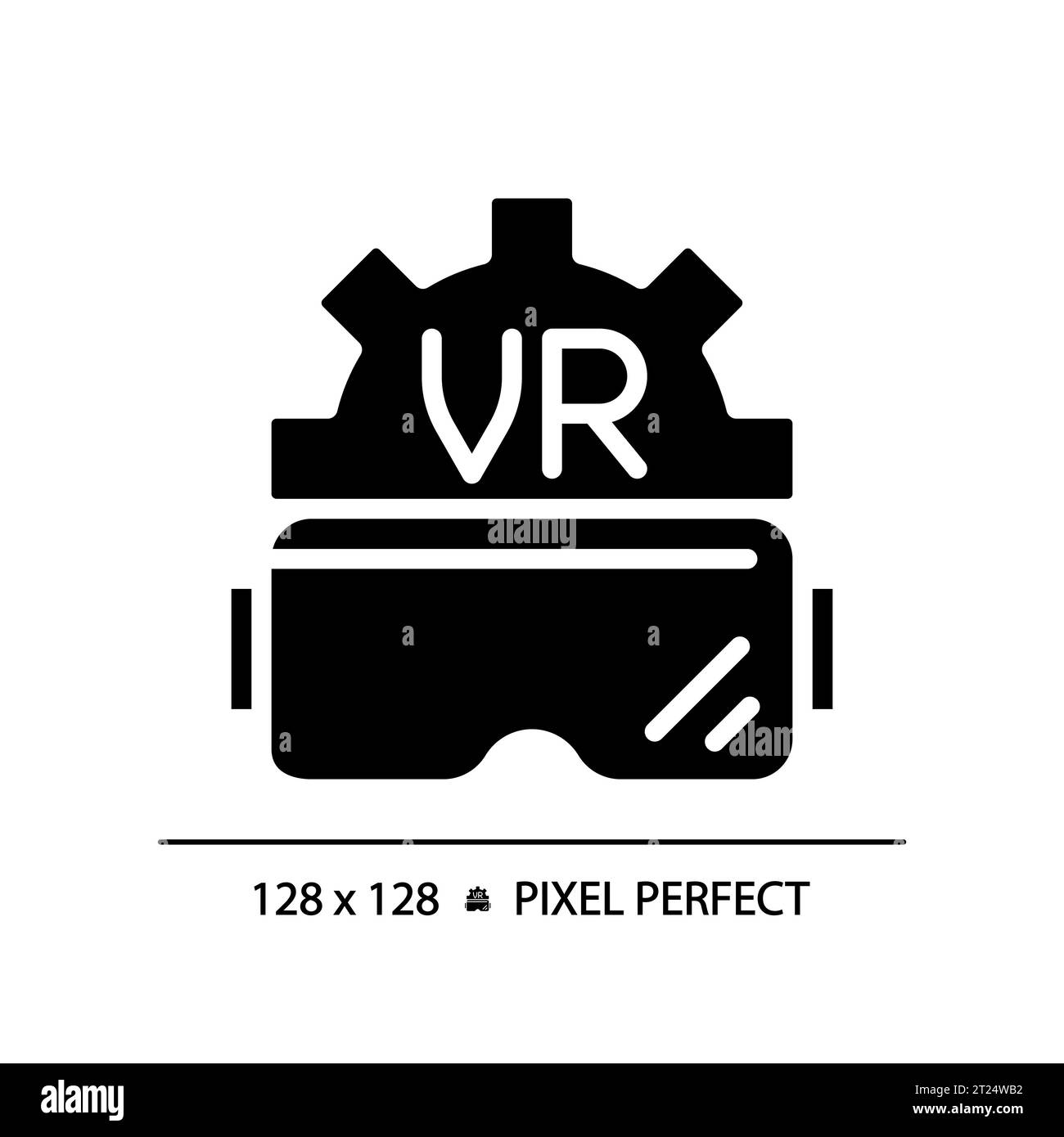 2D silhouette glyph style VR goggles icon Stock Vector Image & Art - Alamy