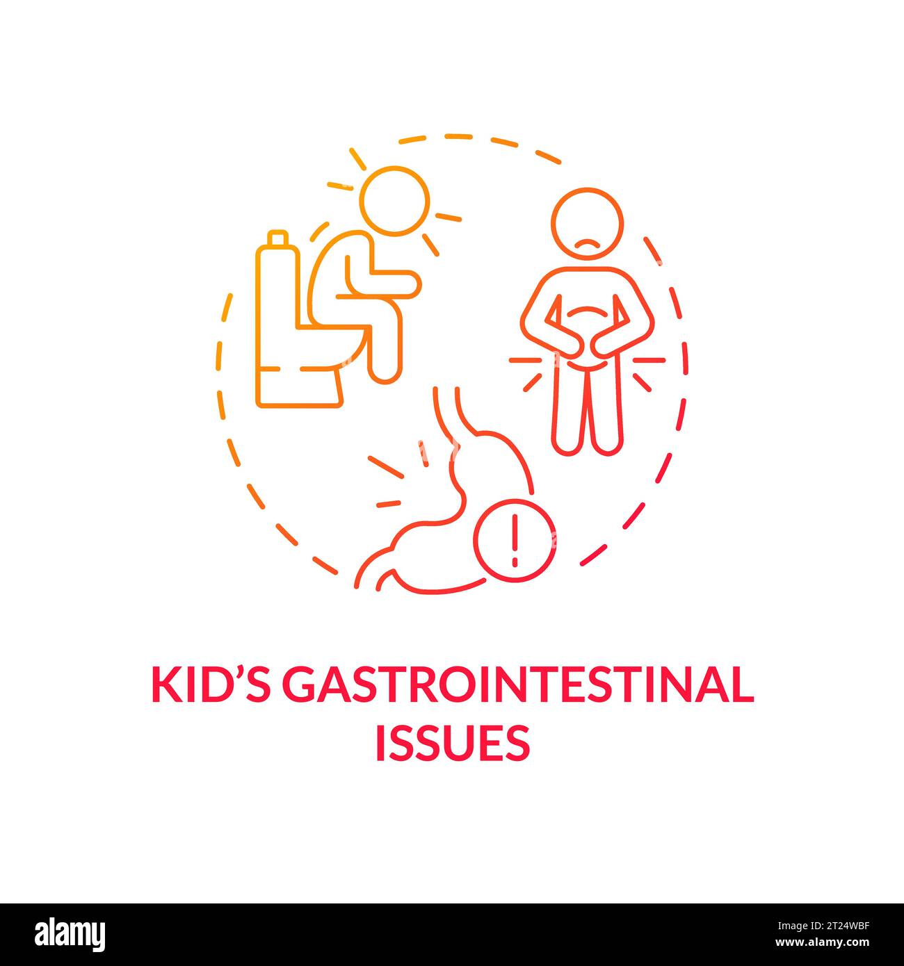 2D gradient icon kids gastrointestinal issues concept Stock Vector ...