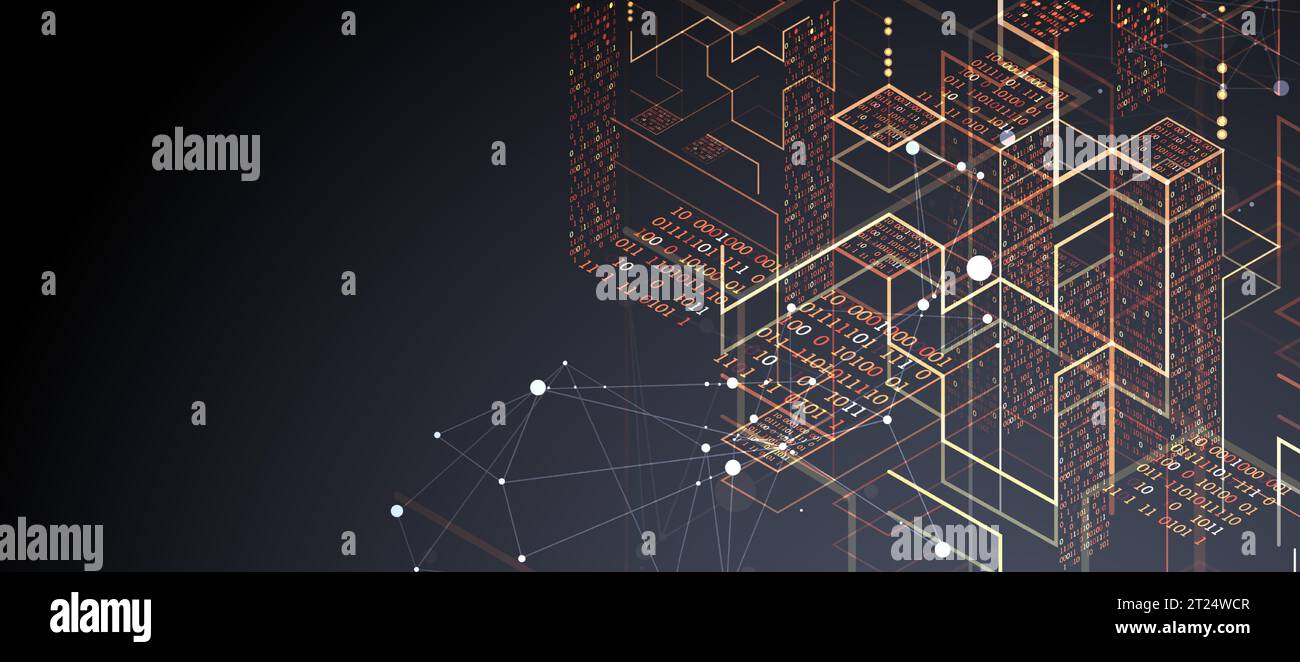 Isometric big data processing concept, cloud database. Abstract technology background. Vector ...