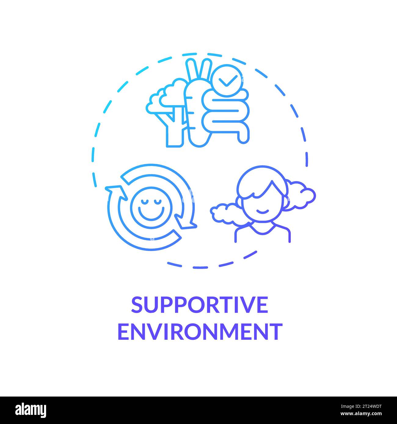 2D thin line gradient icon supportive environment concept Stock Vector Image & Art - Alamy