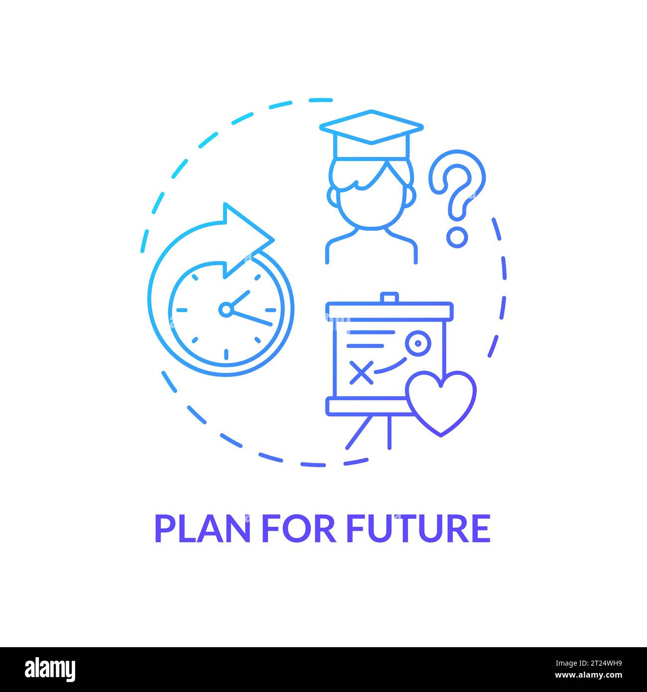 2D thin line gradient icon plan for future concept Stock Vector Image & Art - Alamy