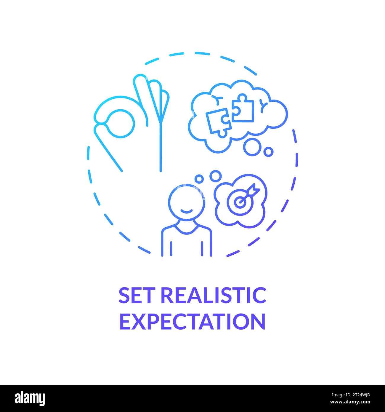 Thin line gradient icon set realistic expectations concept Stock Vector ...