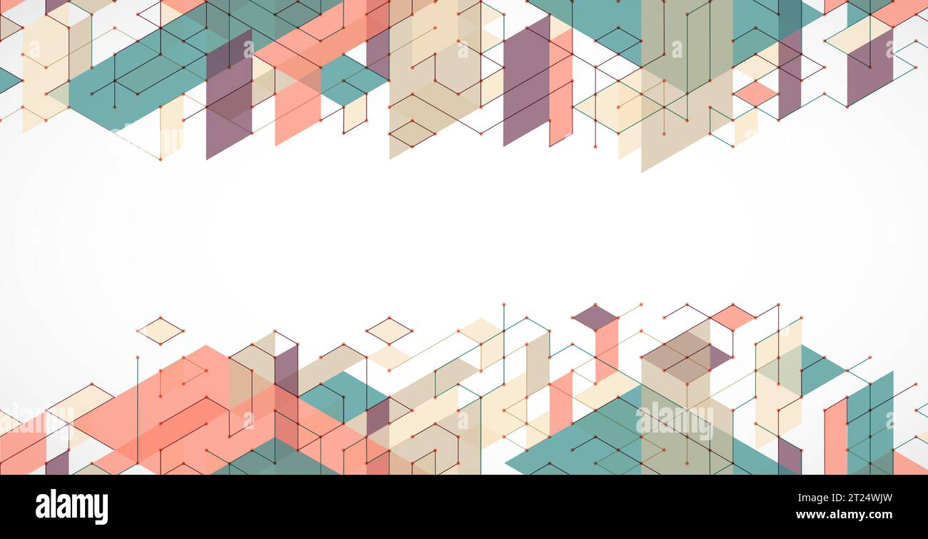 Abstract rectro colored background in isometric style. Vector Stock ...