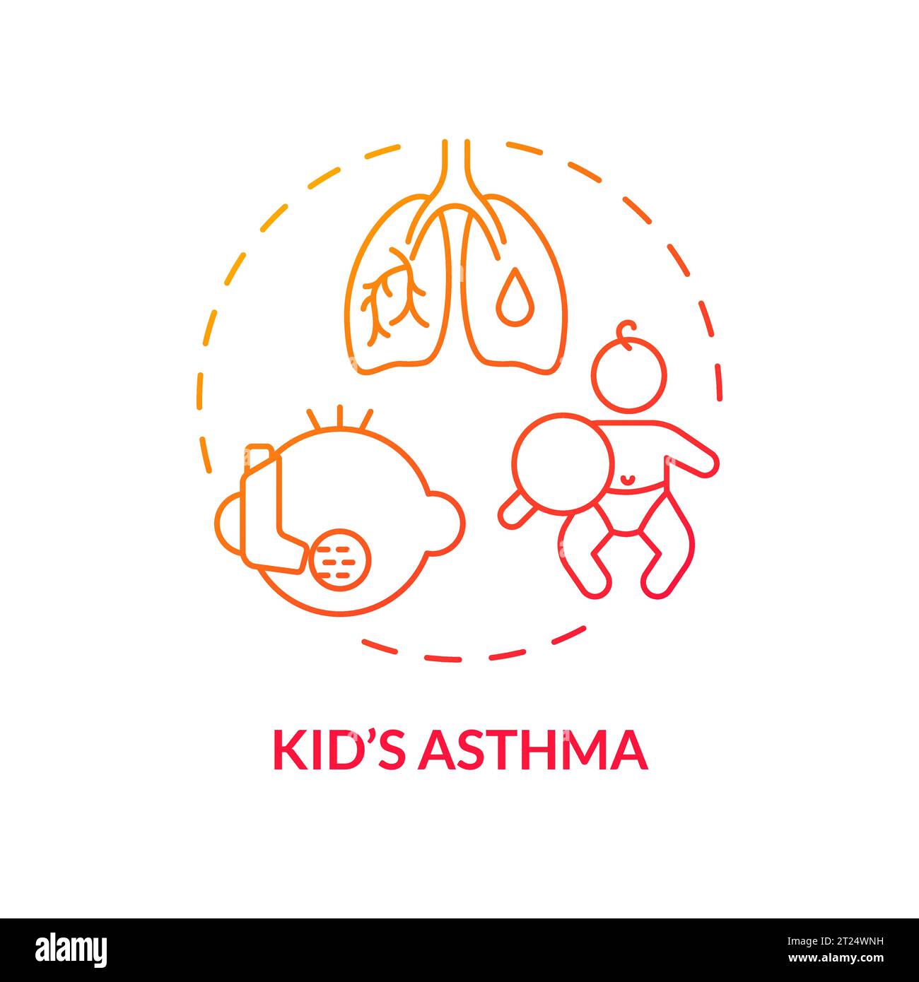2D thin line gradient icon kids asthma concept Stock Vector Image & Art - Alamy