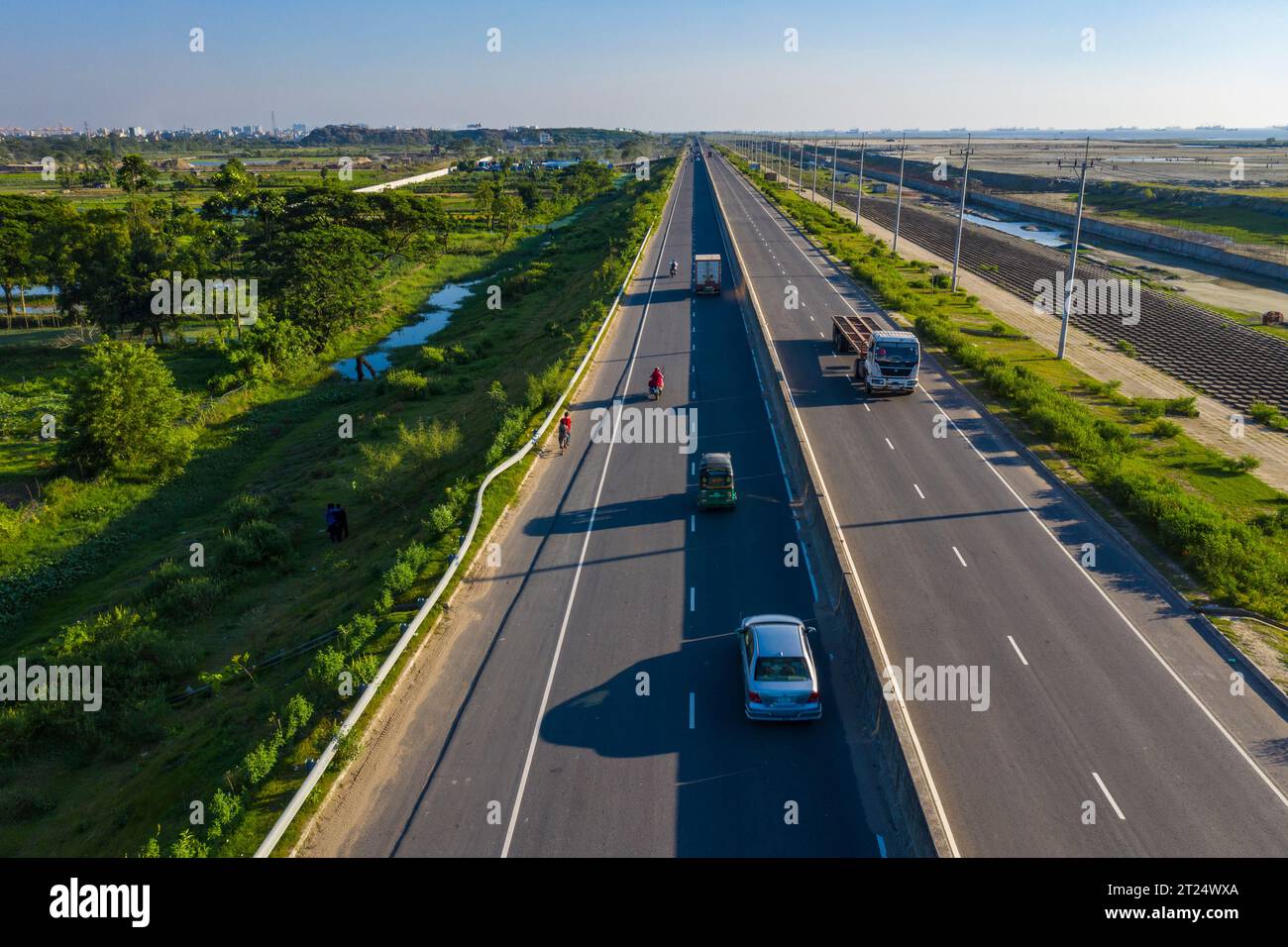 Aerial view of the 15.20km long Chittagong City Outer Ring Road from ...