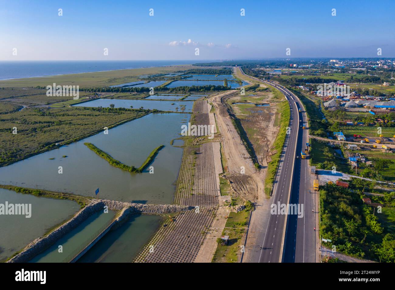 Aerial view of the 15.20km long Chittagong City Outer Ring Road from ...