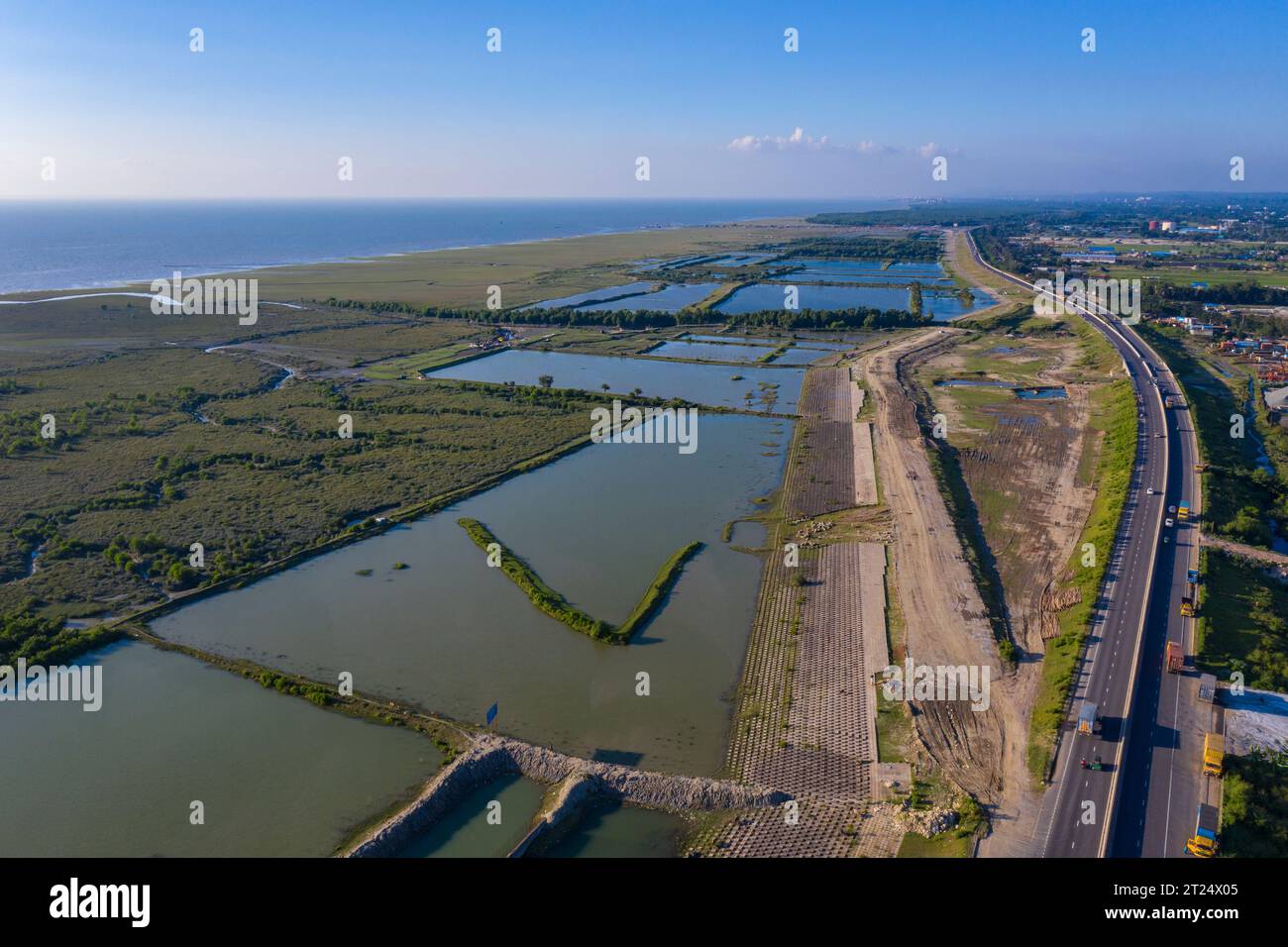 Aerial view of the 15.20km long Chittagong City Outer Ring Road from ...