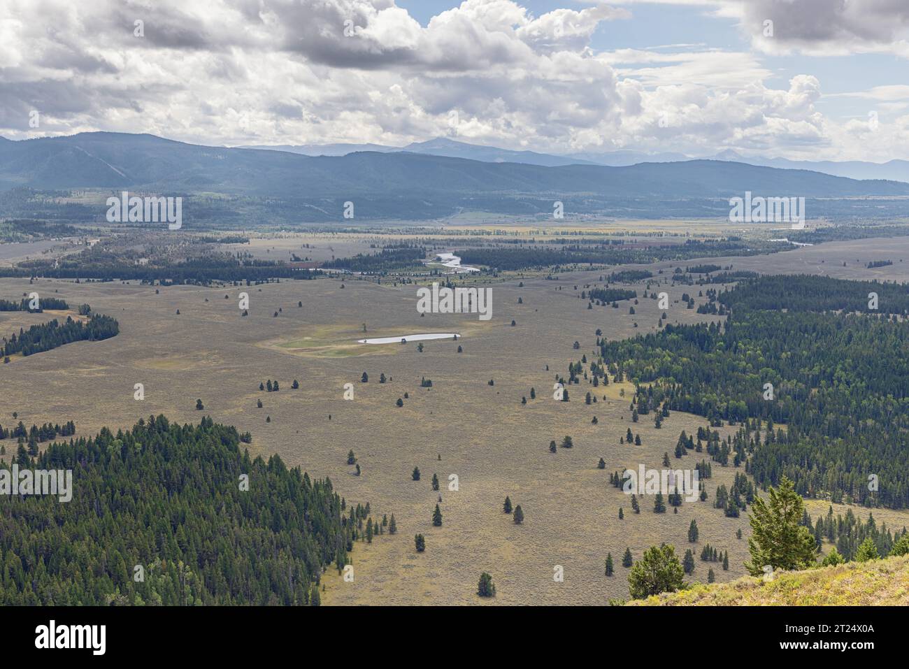 View over the Snake River valley, seen from the summit of Signal ...