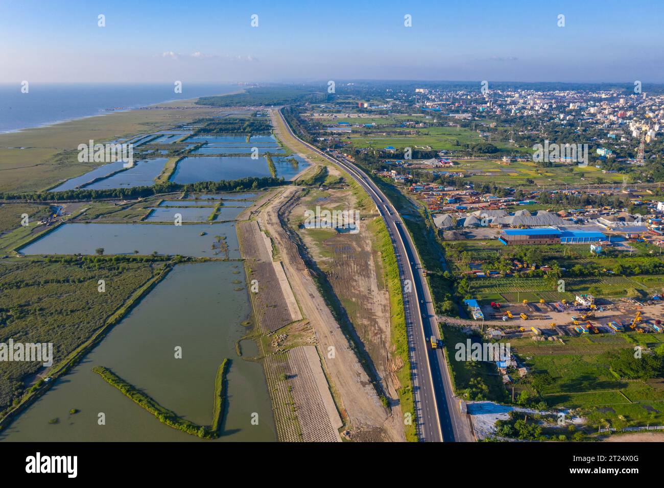 Aerial view of the 15.20km long Chittagong City Outer Ring Road from ...