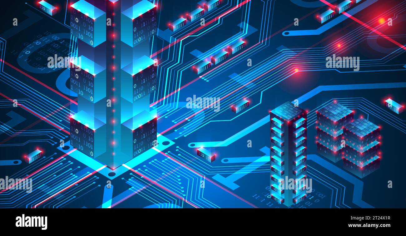 Isometric Big Data Concept Database Abstract Technology Background