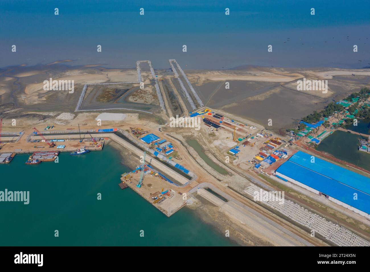 The under-construction Matarbari Port is a deep sea port at Matarbari ...