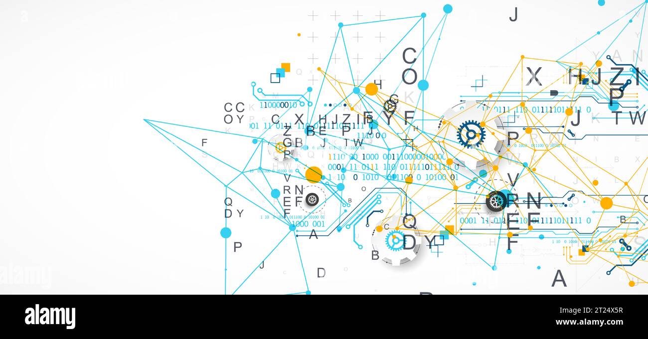 Abstract technology concept. Circuit board, color background. Vector ...