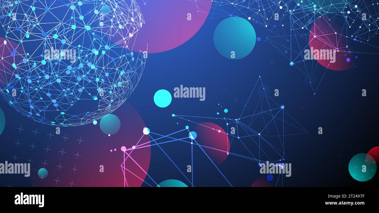 Abstract technology sphere background. Global network concept Stock ...