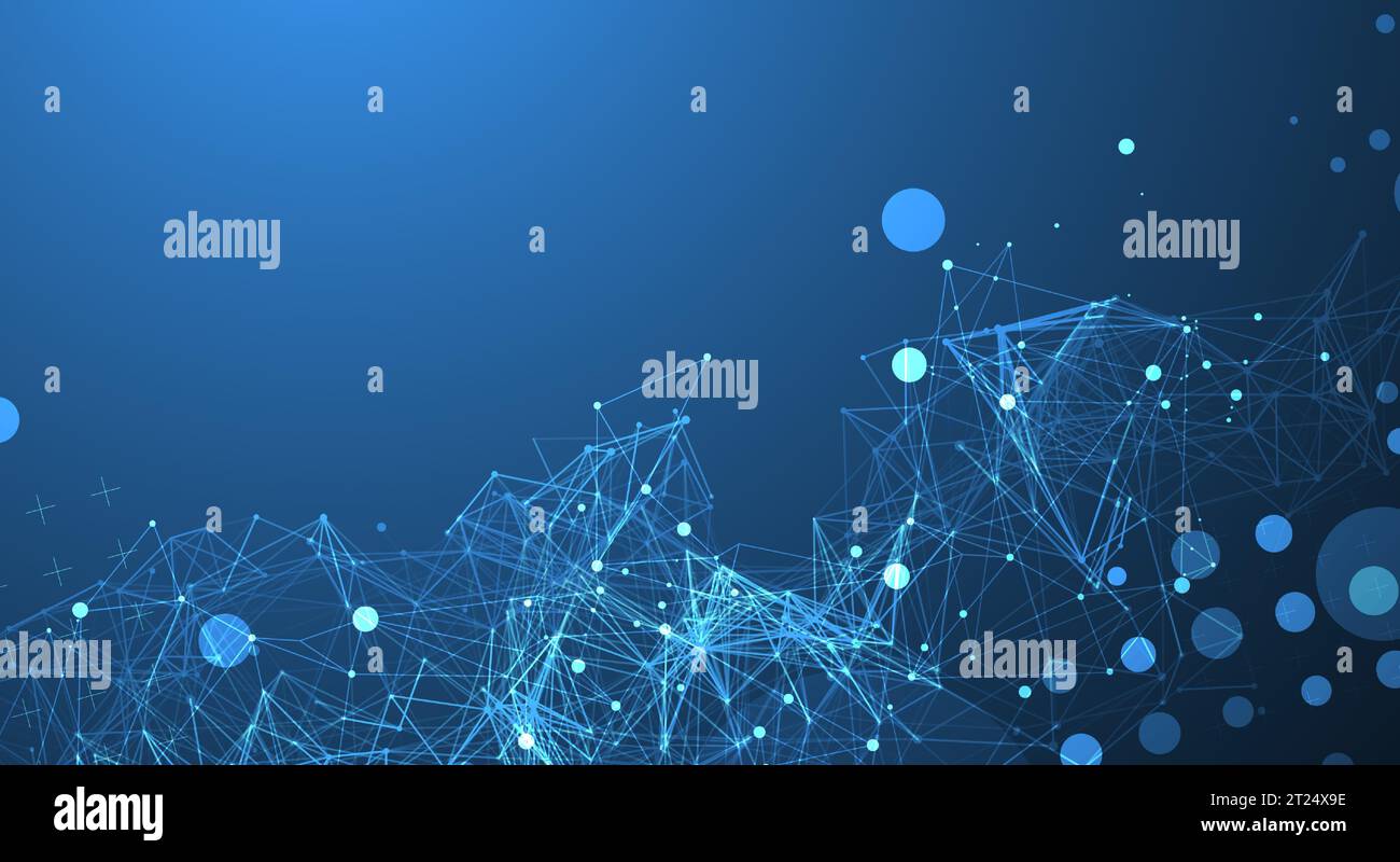 Abstract polygonal vector background with connecting dots and lines. Template for science and ...