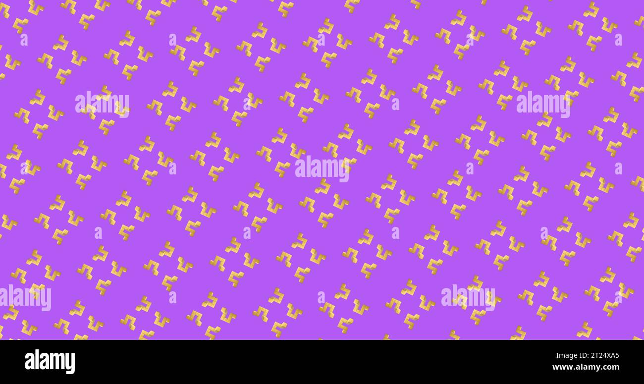 Rows of yellow music notes pattern on purple background Stock Photo - Alamy