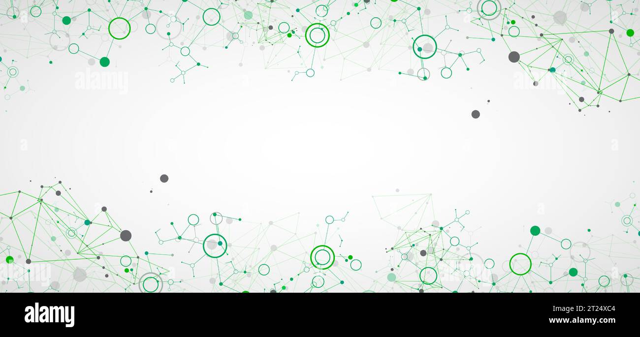 Geometric abstract background with connected line and dots. Futuristic ...