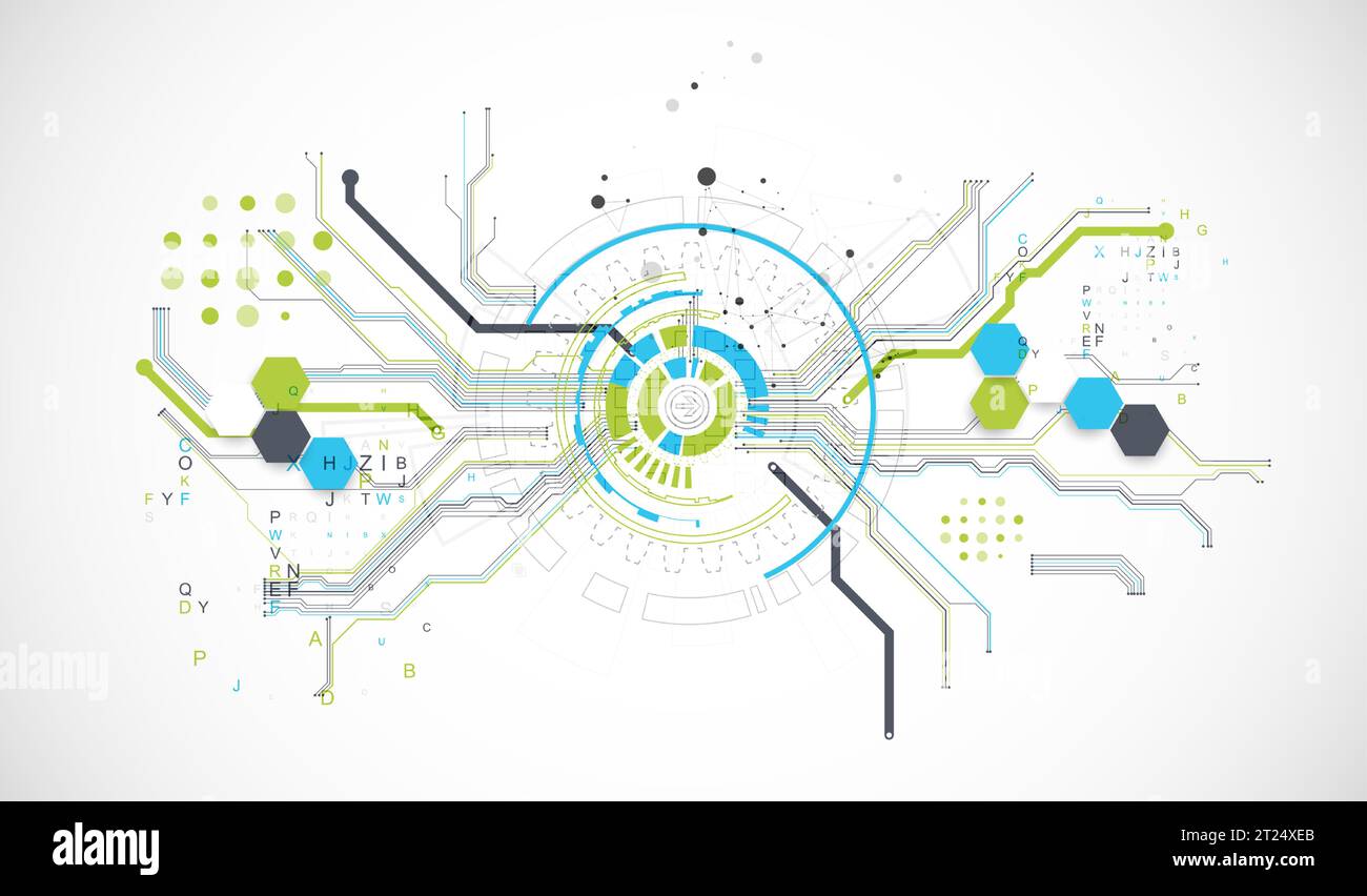 Abstract background with plexus effect. Scientific and technological ...